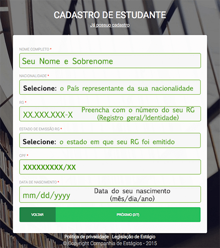 Formulario De Estagio